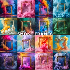 50 Color Smoke Frame Digital Backdrops, Maternity Photography, Smoke ...