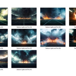 40 Stunning Stadium Lights & Fire Digital Backdrops, Sports Photography ...