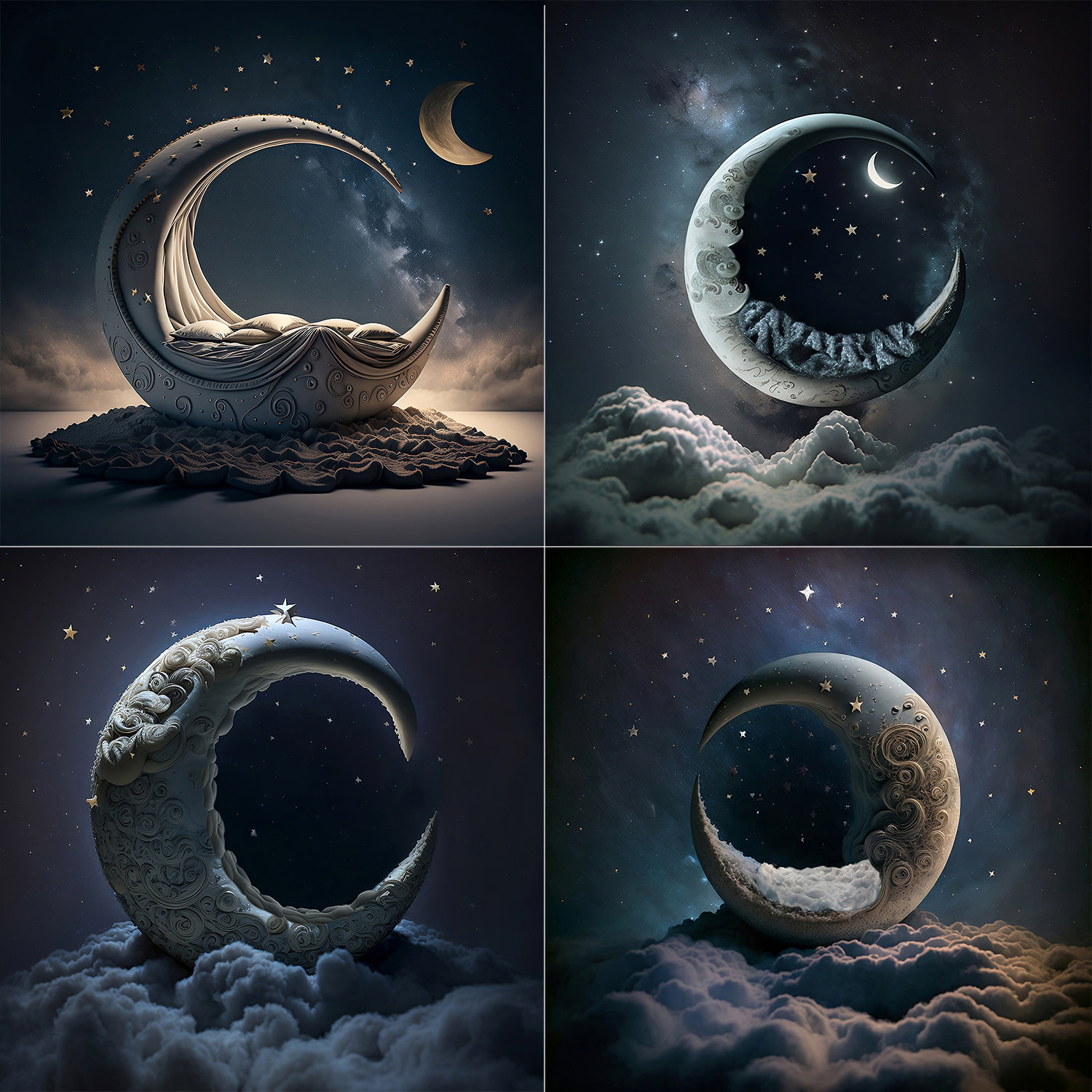13 Night Sky Crescent Moon Backdrop for Newborn Photography Newborn ...