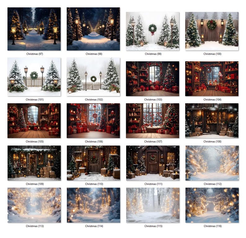 130 Christmas Digital Backdrops: Festive Holiday Photography Overlays ...