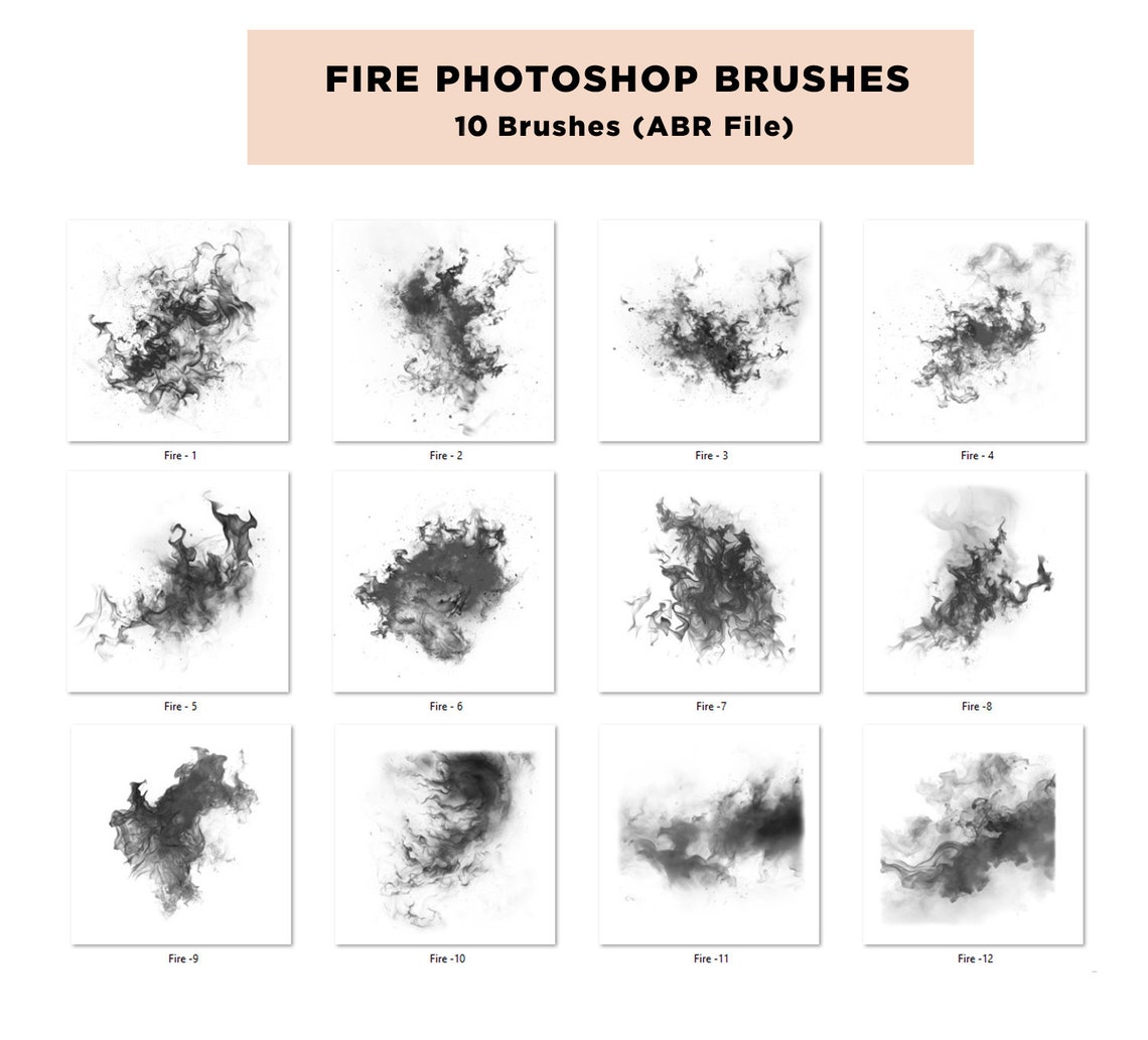 Realistic Fire Photoshop Brushes: Flame Effects, Digital Art (ABR Files ...