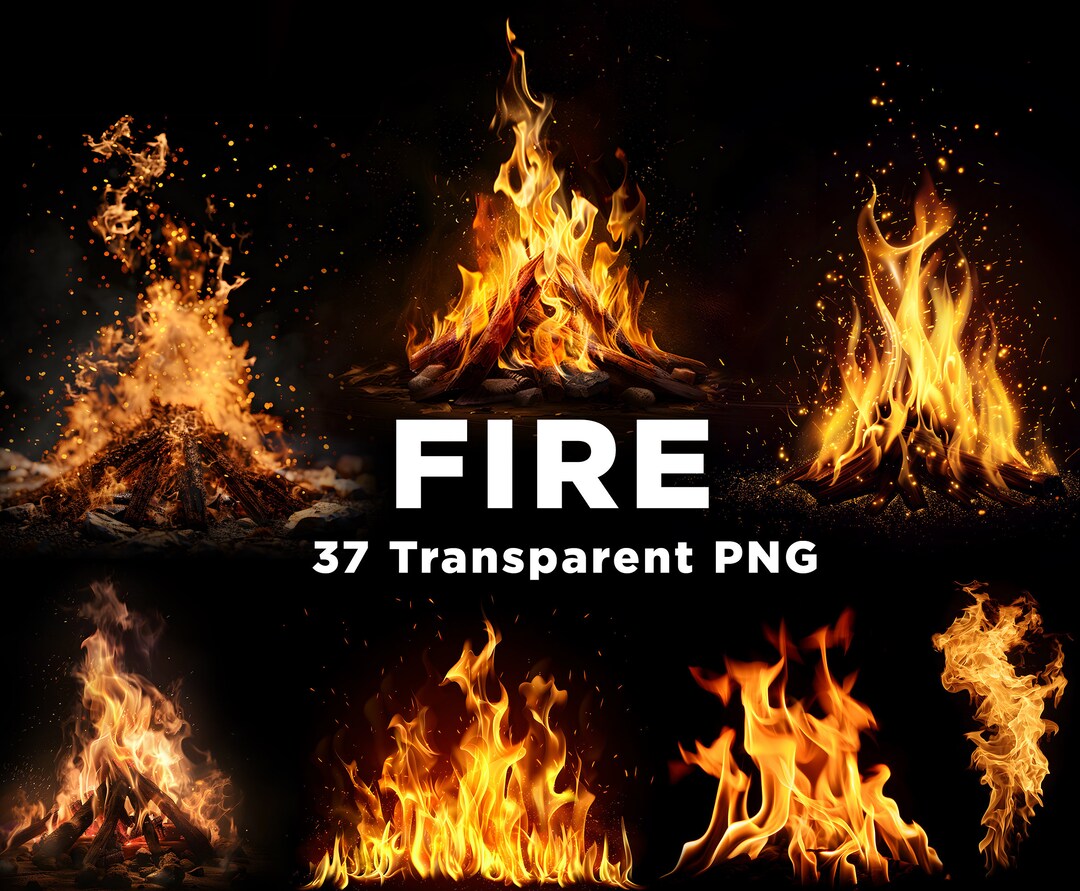 Fire and Flame Overlays: Bonfire PNG Textures, 6000x6000 Px - Etsy