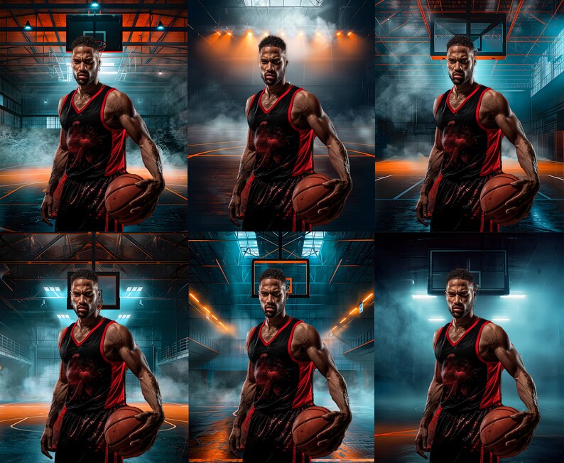 128 Basketball Court Digital Backdrops BUNDLE, Sports Photography : Fog ...