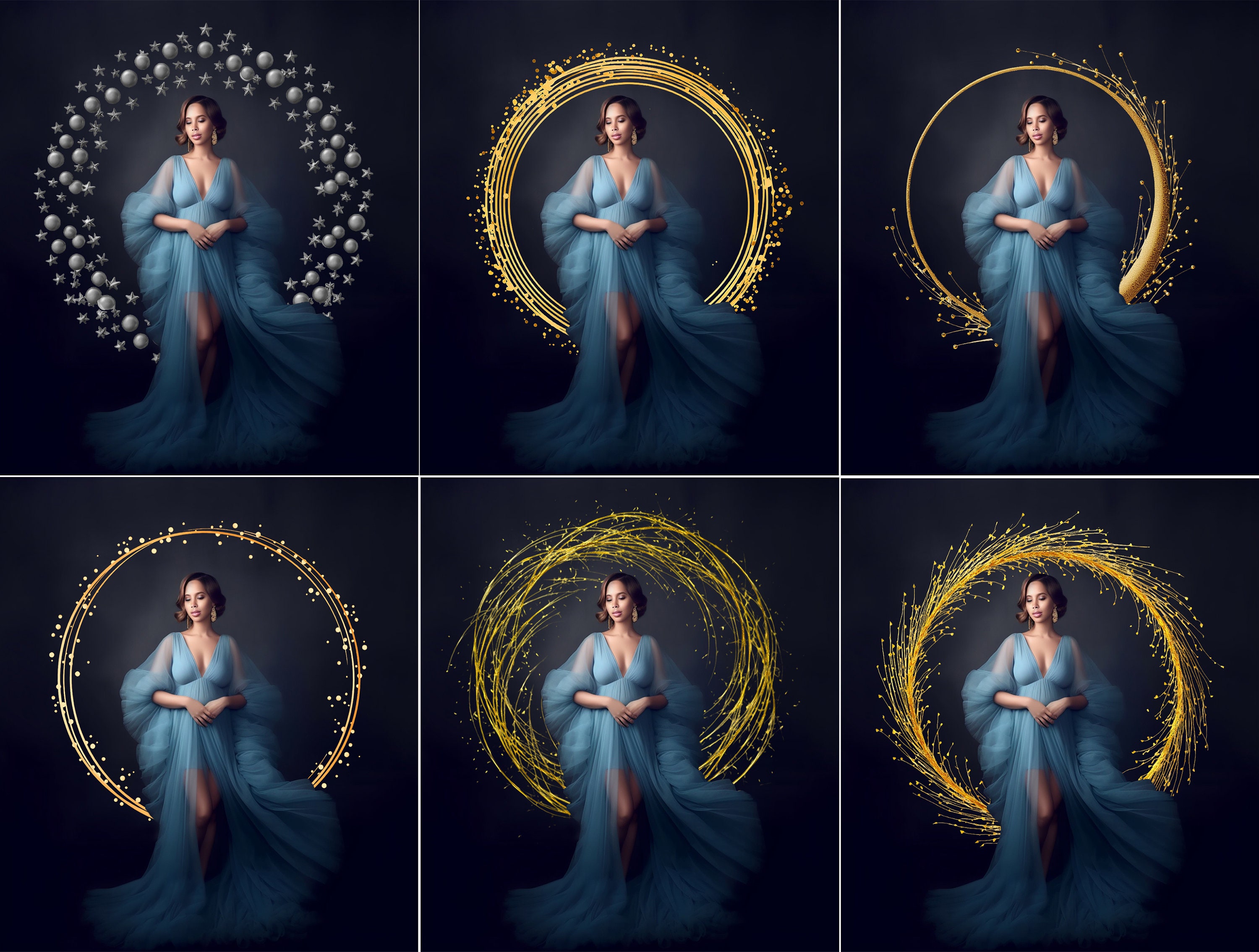 84 Golden Circle Overlays, Ring Overlays for Studio Maternity Backdrop ...