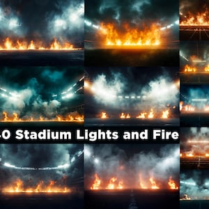 40 Stunning Stadium Lights & Fire Digital Backdrops, Sports Photography ...
