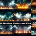 Stadium Lights & Fire Digital Backdrops: Sports Photography Templates ...