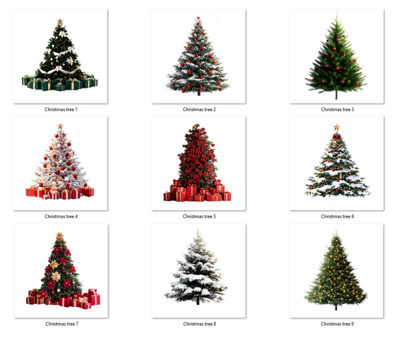 Christmas Tree PNG Overlays: Photoshop Winter Clipart (digital Download ...