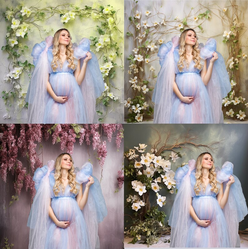 55 Hanging, Floral, Painterly Texture, Digital Backdrops, Maternity ...