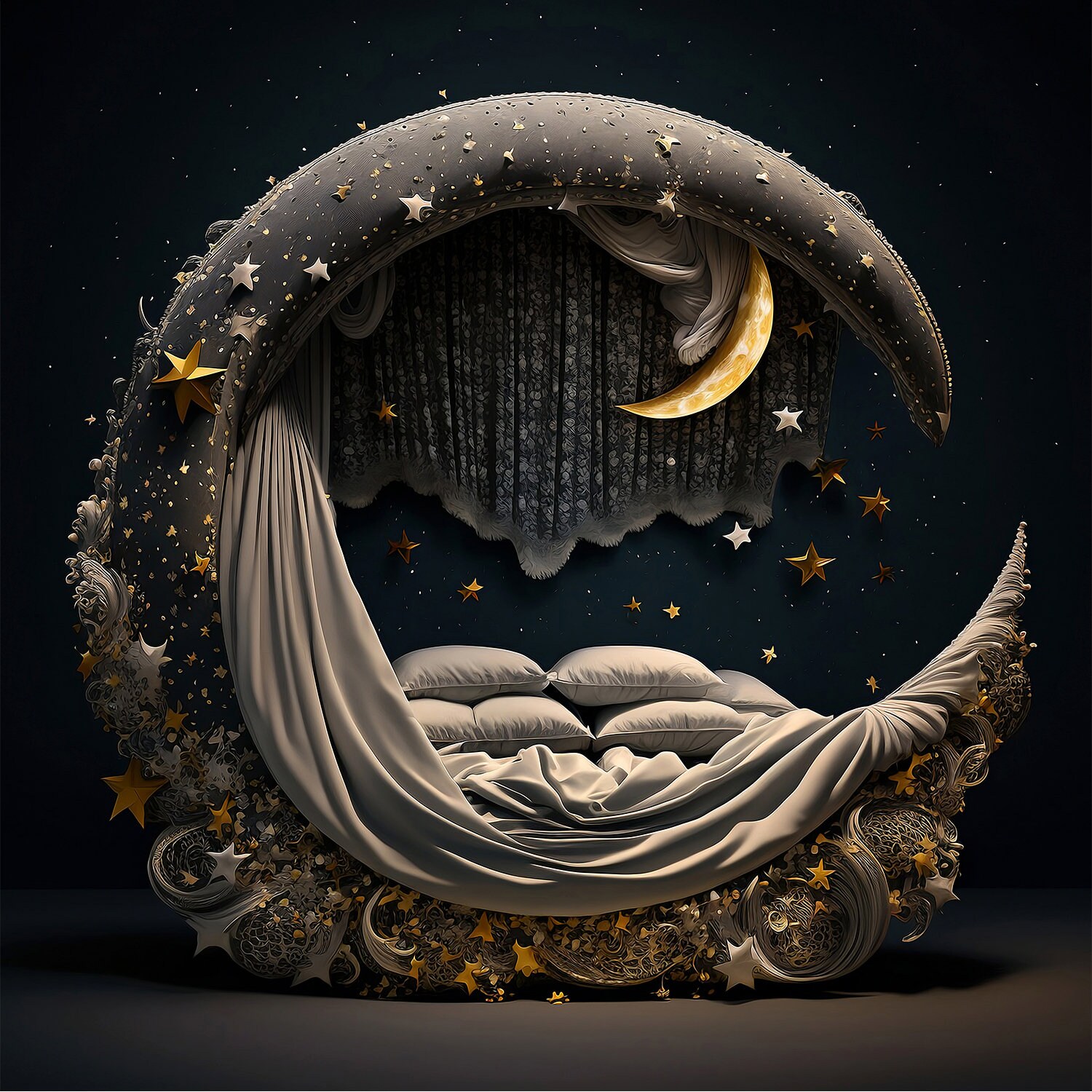 13 Night Sky Crescent Moon Backdrop for Newborn Photography Newborn ...