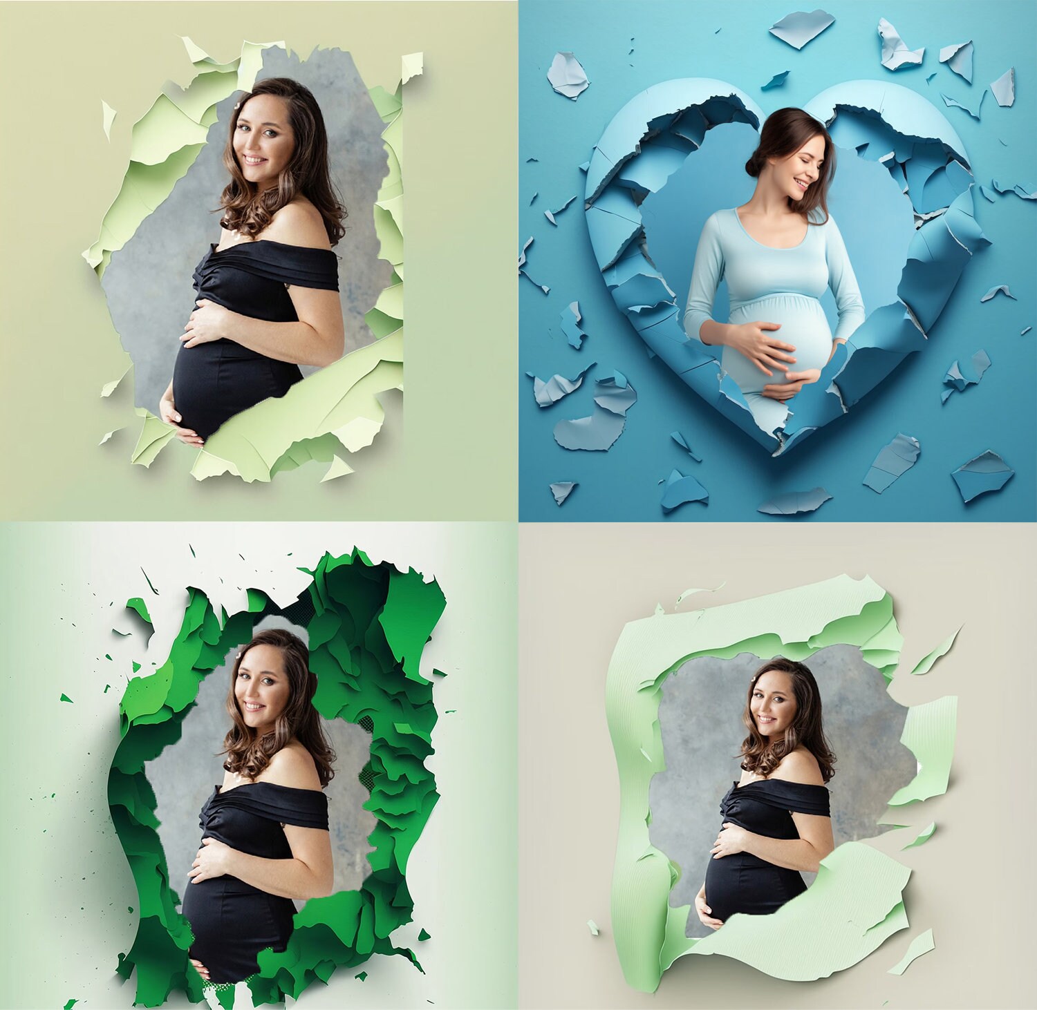 92 Ripped Paper Photo Overlays: 92 PNG Digital Backdrops (6000x6000 Px ...