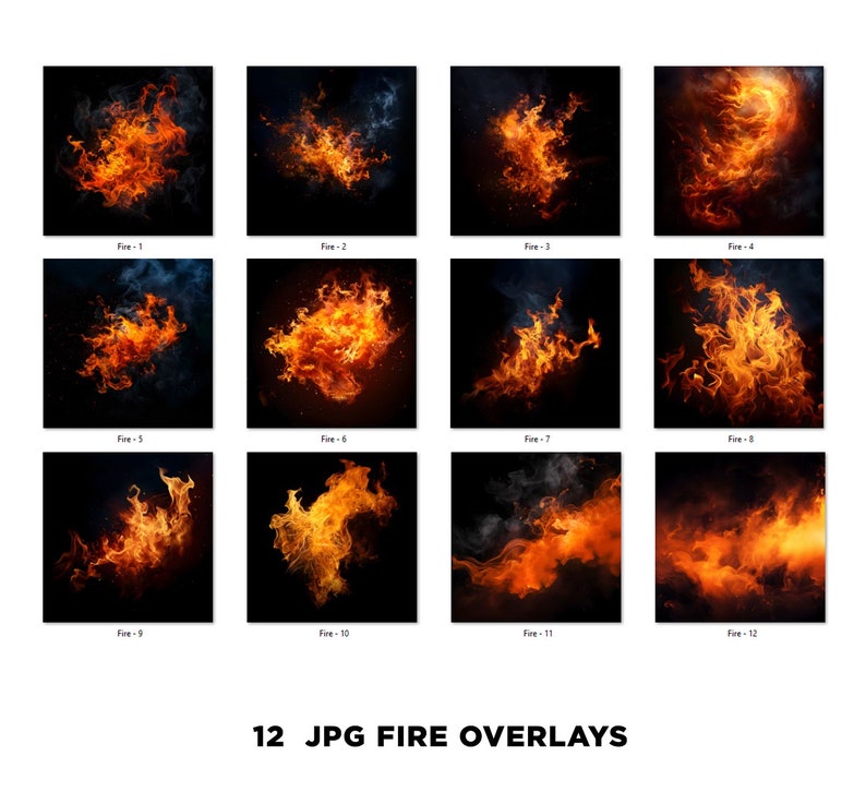 12 Fire Transparent PNG Overlays, Fire Backgrounds, Fire Sparks and ...