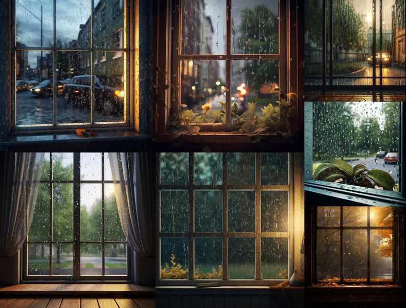 40 Rainy Window Backdrop, Raining Season Window Background, Rain Effect ...