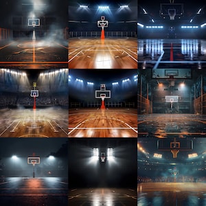 22 Basketball Court Digital Backdrops for Sports Photography : Fog ...