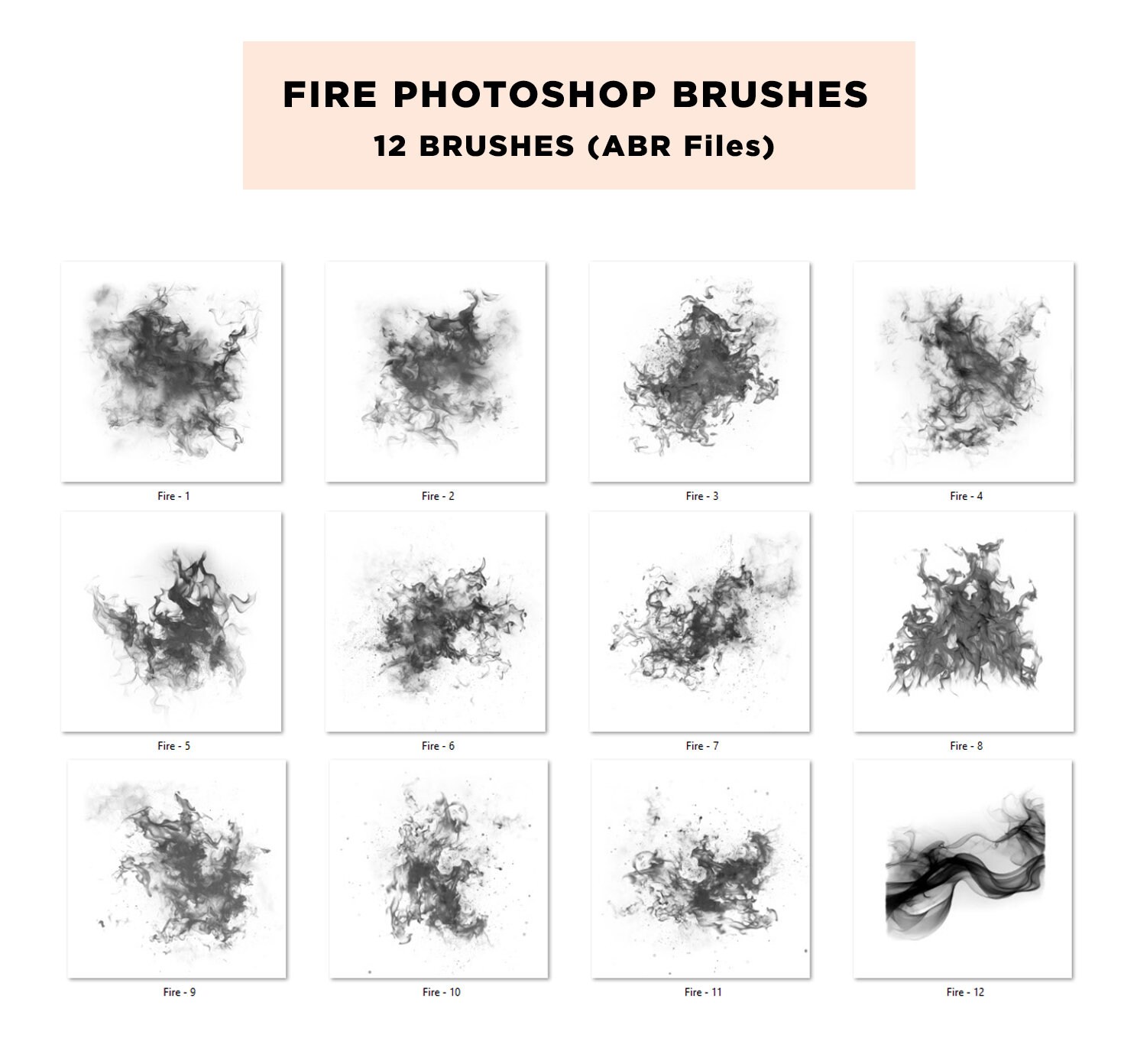 10 Realistic Fire Brushes, Fire Photoshop Brushes, Digital Fire Brushes ...