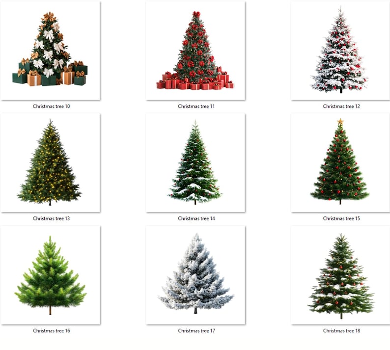 Christmas Tree PNG Overlays: Photoshop Winter Clipart (digital Download ...