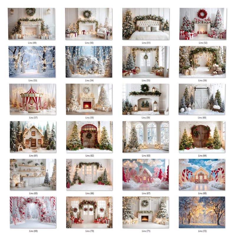 155 White Christmas Digital Backdrops: Holiday Photography Backgrounds ...