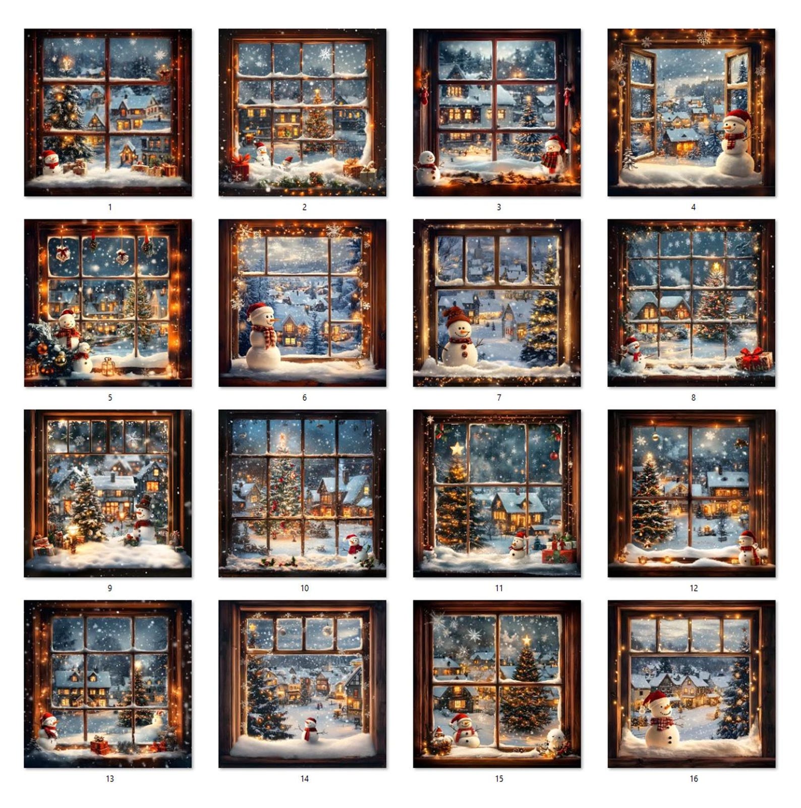 33 Christmas Window Digital Texture Backdrops: Festive Window ...