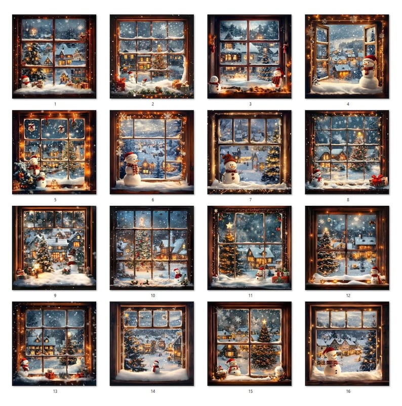 33 Christmas Window Digital Texture Backdrops: Festive Window ...