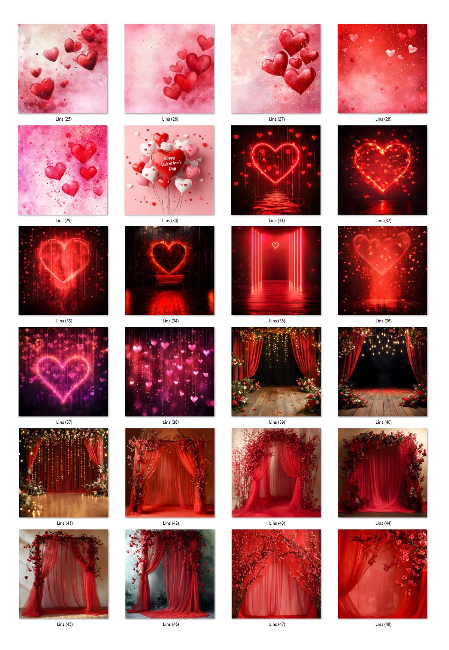 310 Valentine's Day Photography Backdrops: Romantic Cozy Digital ...