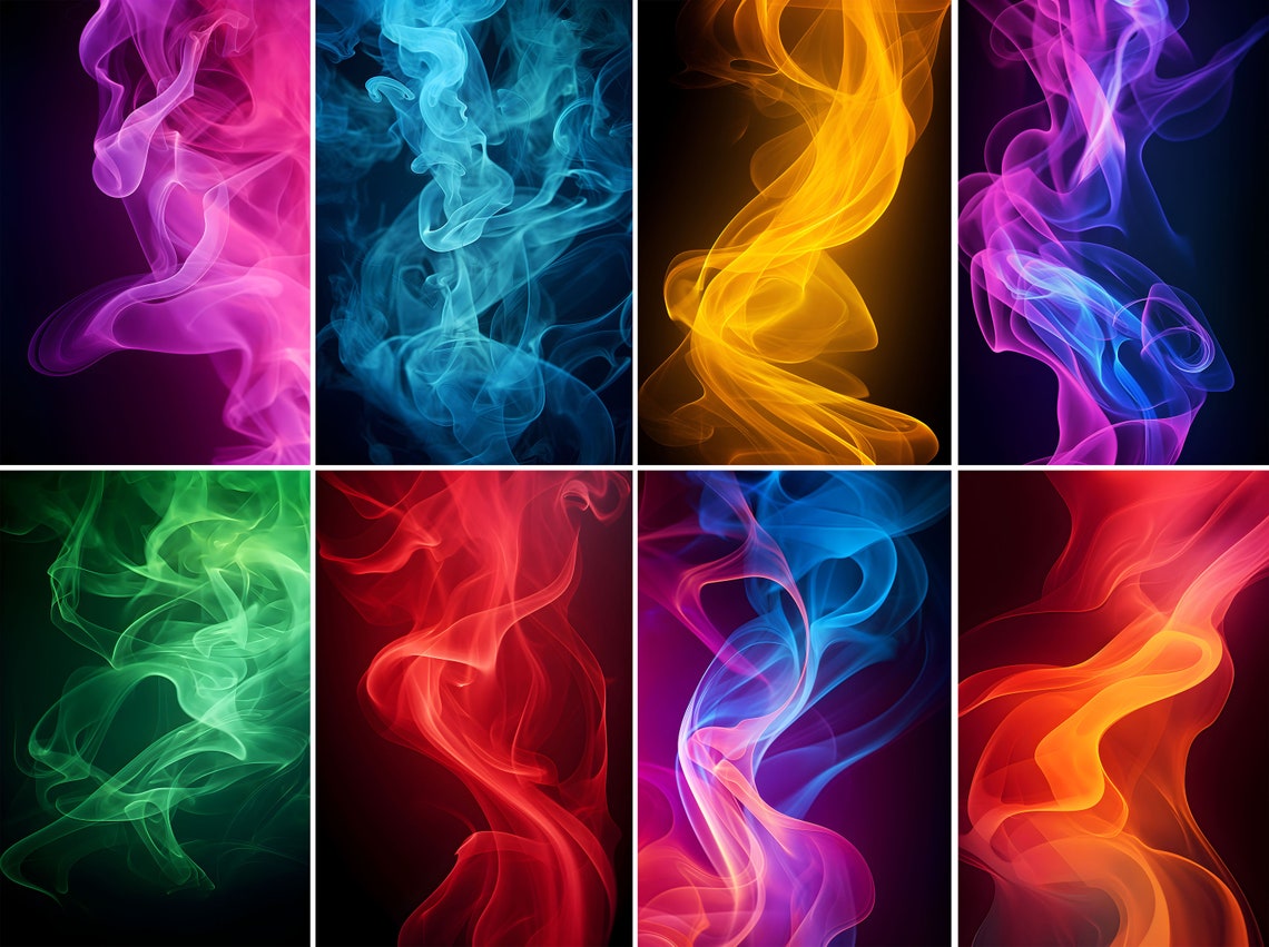 32 Colorful Smoke Digital Backdrops, Digital Photography Backdrops ...
