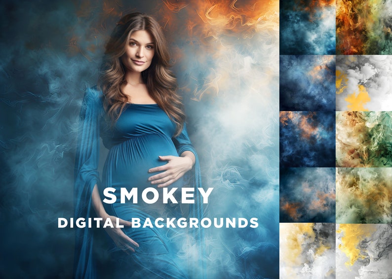12 Smokey Digital Backgrounds, Digital Backdrops, Photography ...