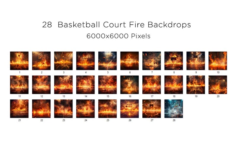 28 Basketball Court FIRE Digital Backdrops for Sports Photography ...