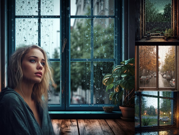 Raining Window Background