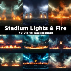 40 Stunning Stadium Lights & Fire Digital Backdrops, Sports Photography ...