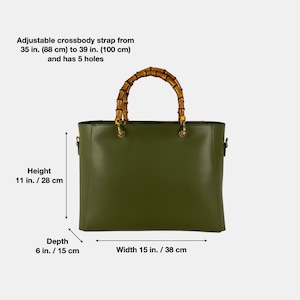 Bamboo Handle Bag, Italian Leather Handbags, Genuine Leather Bag for ...
