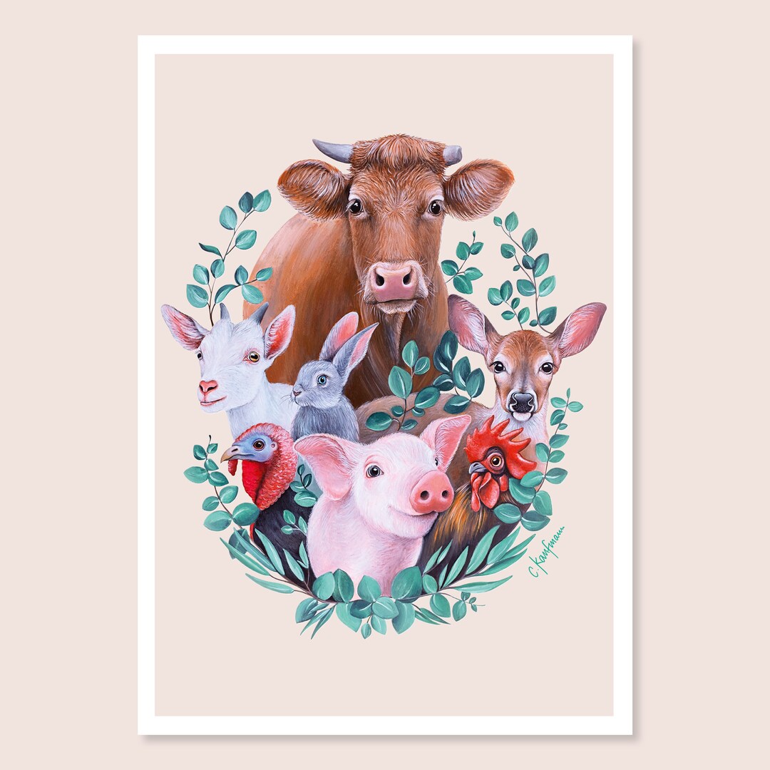 Vegan Postcard DIN A6 Animal Rights Vegan Art - Etsy