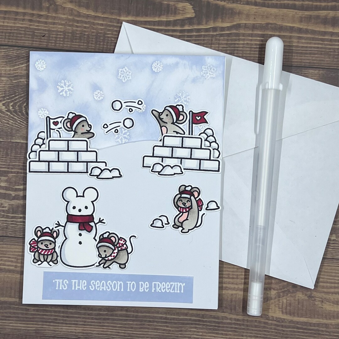 Snowball Fight Card, Christmas Card, Holiday Card, Merry Christmas ...