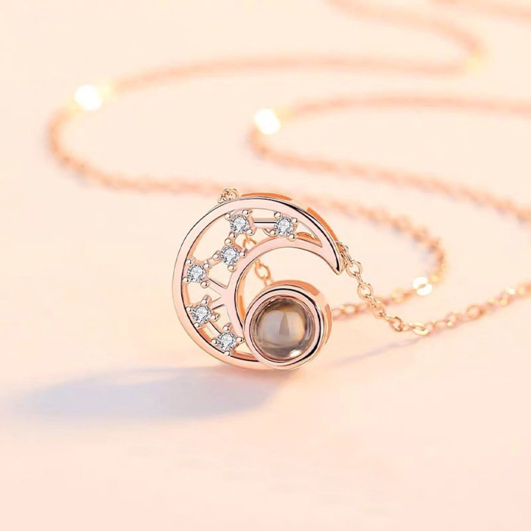 Personalized Custom Photo Projection Necklace for Women Romantic Photo ...