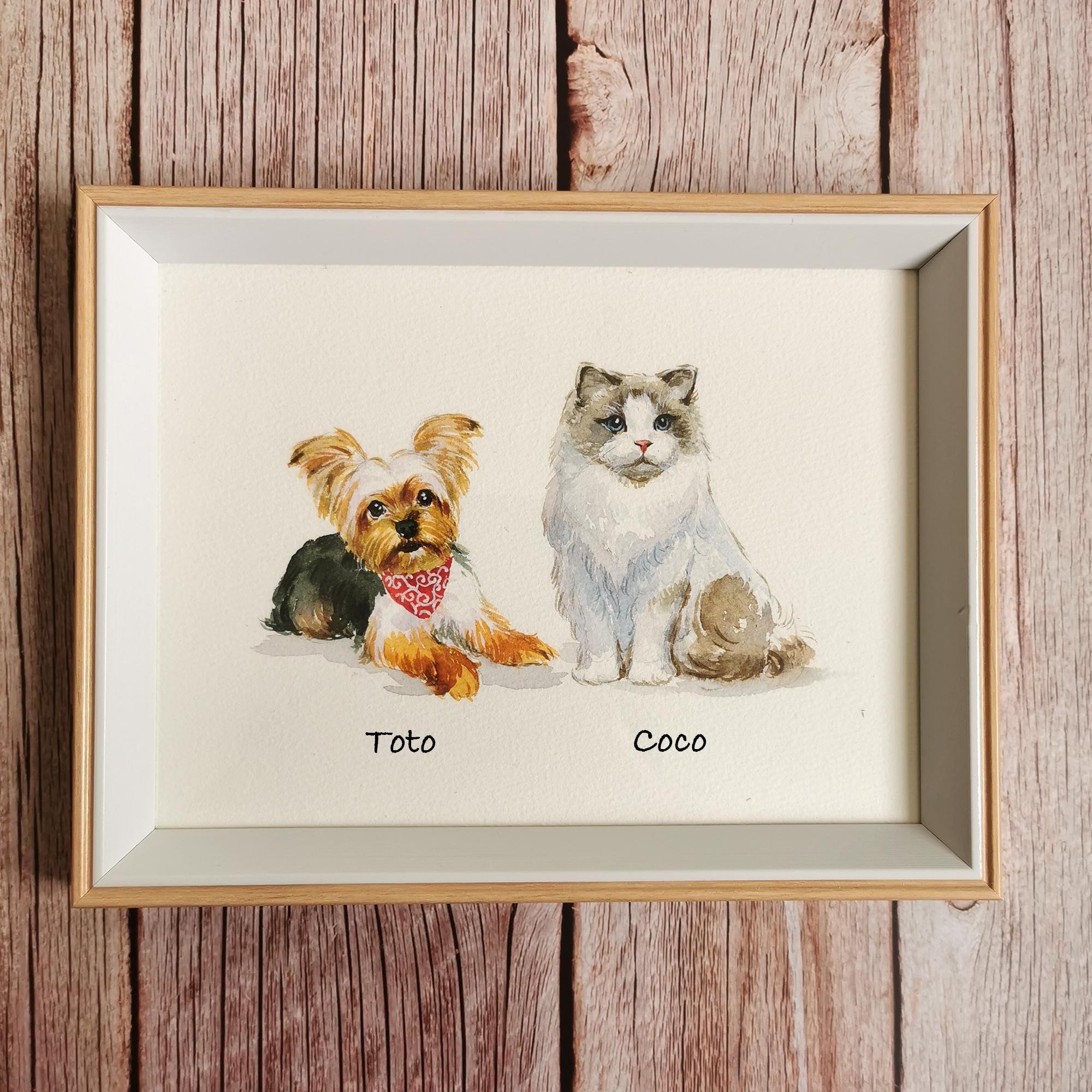 Mini Pet Portrait Hand Painted, Dog Portrait, Custom Watercolor ...