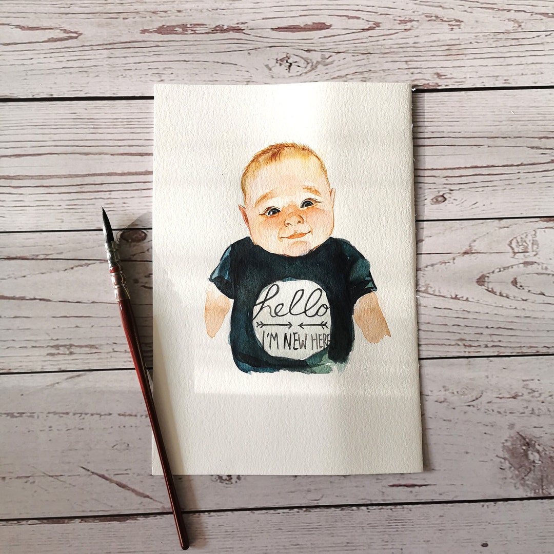 Custom Watercolor Painting, Customized Portrait, Personalised Portraits ...