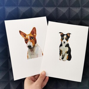 Mini Pet Portrait Hand Painted, Dog Portrait, Custom Watercolor ...