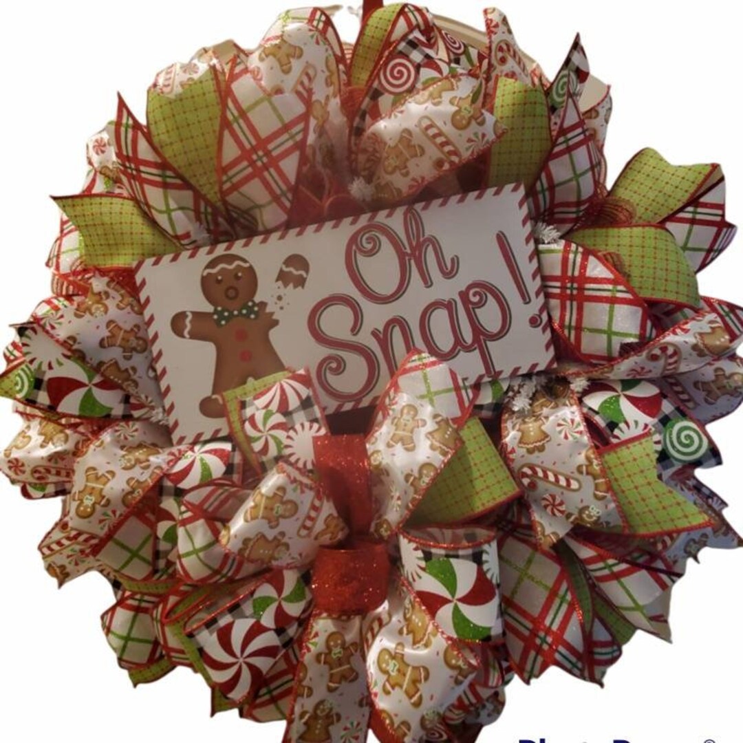 Whimsical Gingerbread Man Christmas Wreath for Front Door or Mantel ...