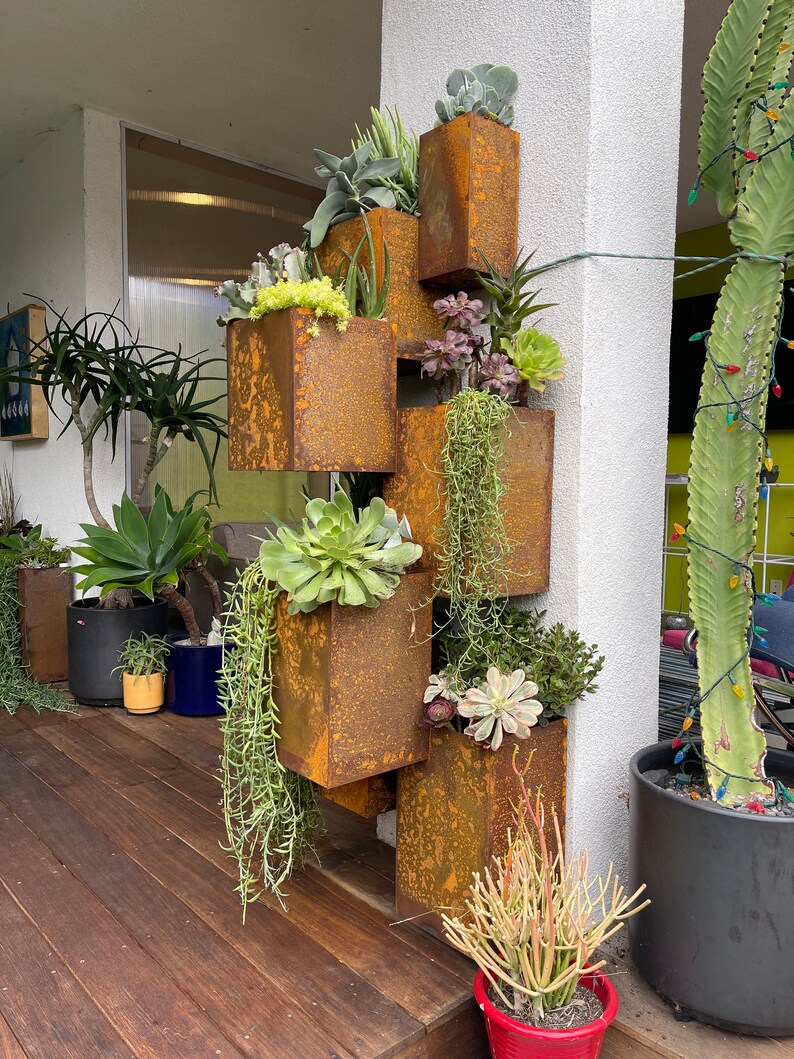 Stacked Metal Planter - Etsy