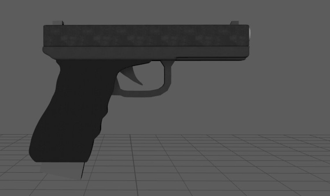 Glock 17 Cartoonish simple 3d model for game design | Etsy