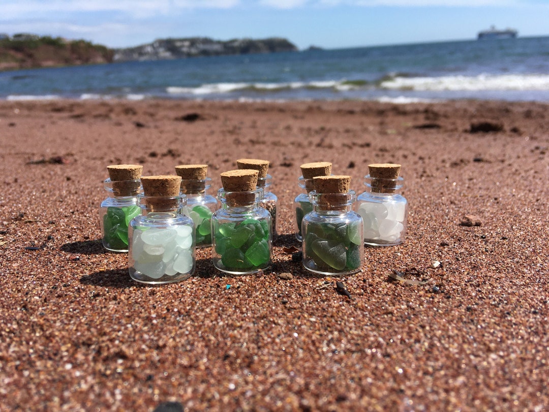 Devon Mini Sea Glass and Tiny Sea Shells Bottles Coastal - Etsy UK
