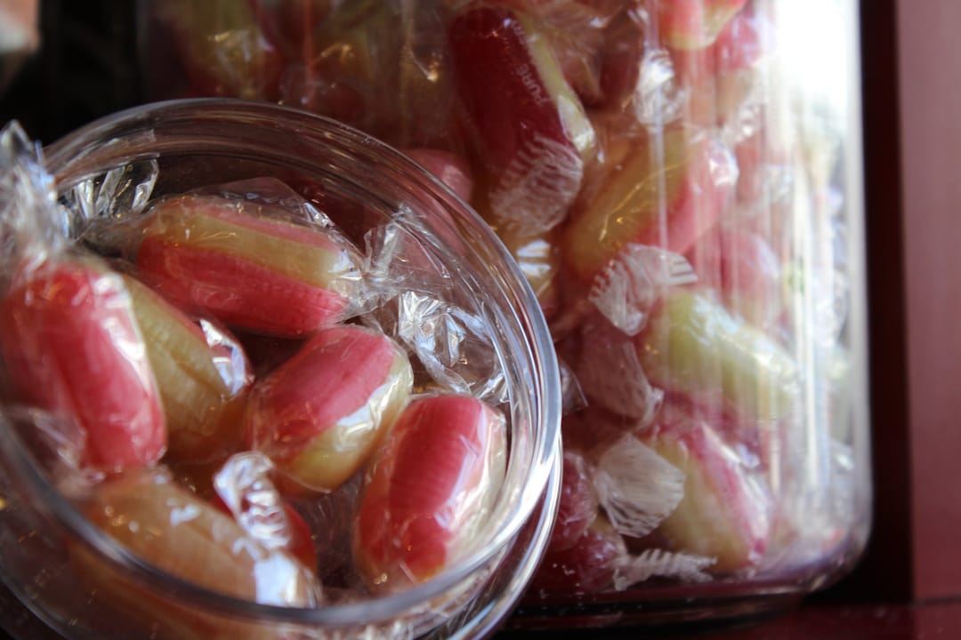 Hard Boiled Rhubarb & Custard Sweet Box Confectionery Gift Great for ...