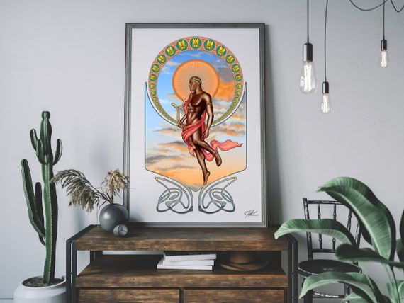 Apollo Original Digital Painting Black African King | Etsy