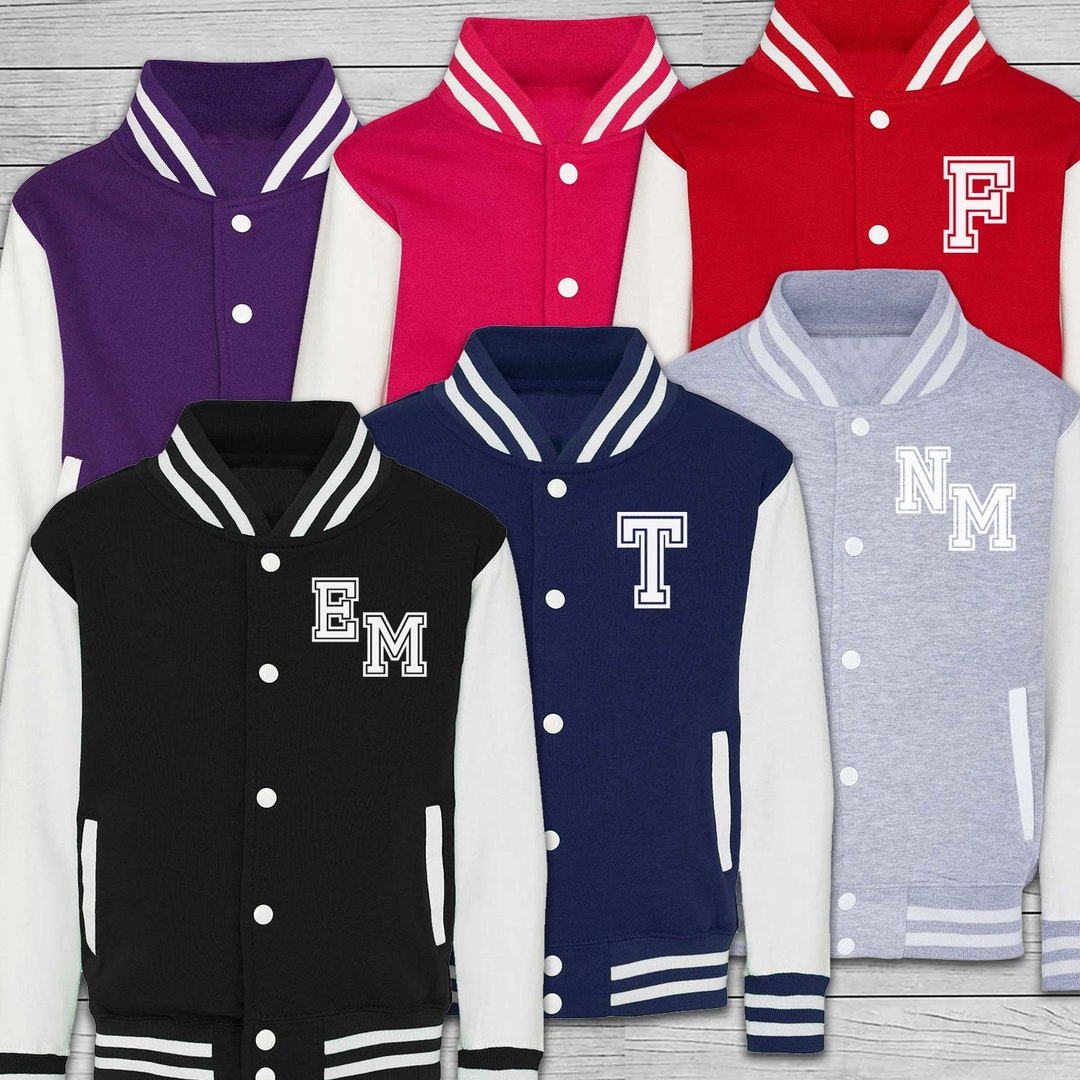 Personalised Kids & Adults Varsity Jacket - Personalised With Name or ...