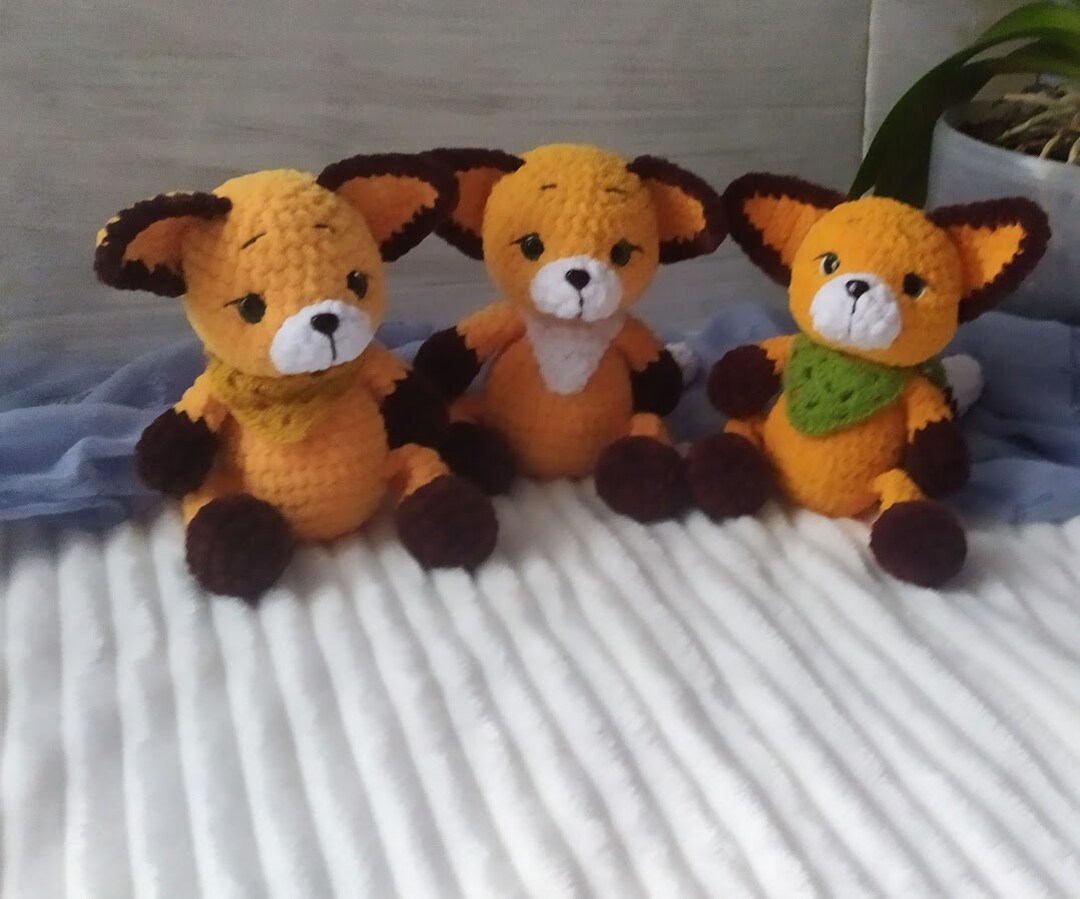 Fox...plush Toy Fox...handmade...gift Fox Toy...knitted Toy...original ...