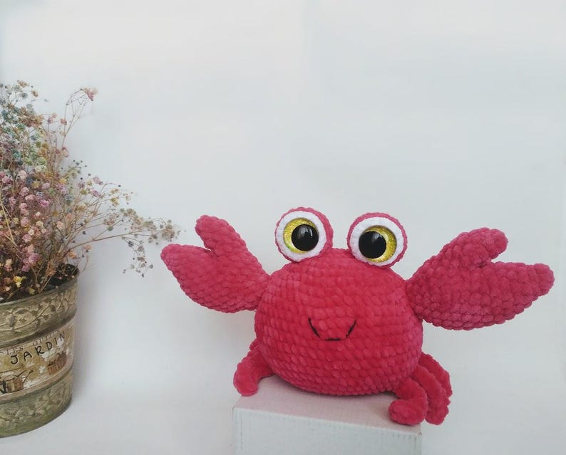 Crab. Sea Creature. Soft Toy. Plush Original Toy. Handmade. Height 17cm ...