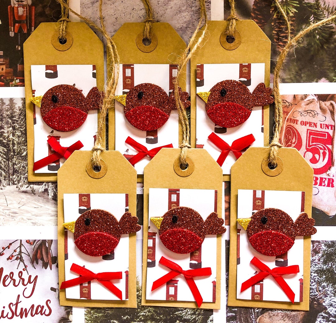 6 Handmade With Love Christmas Robin Gift Tags - Etsy