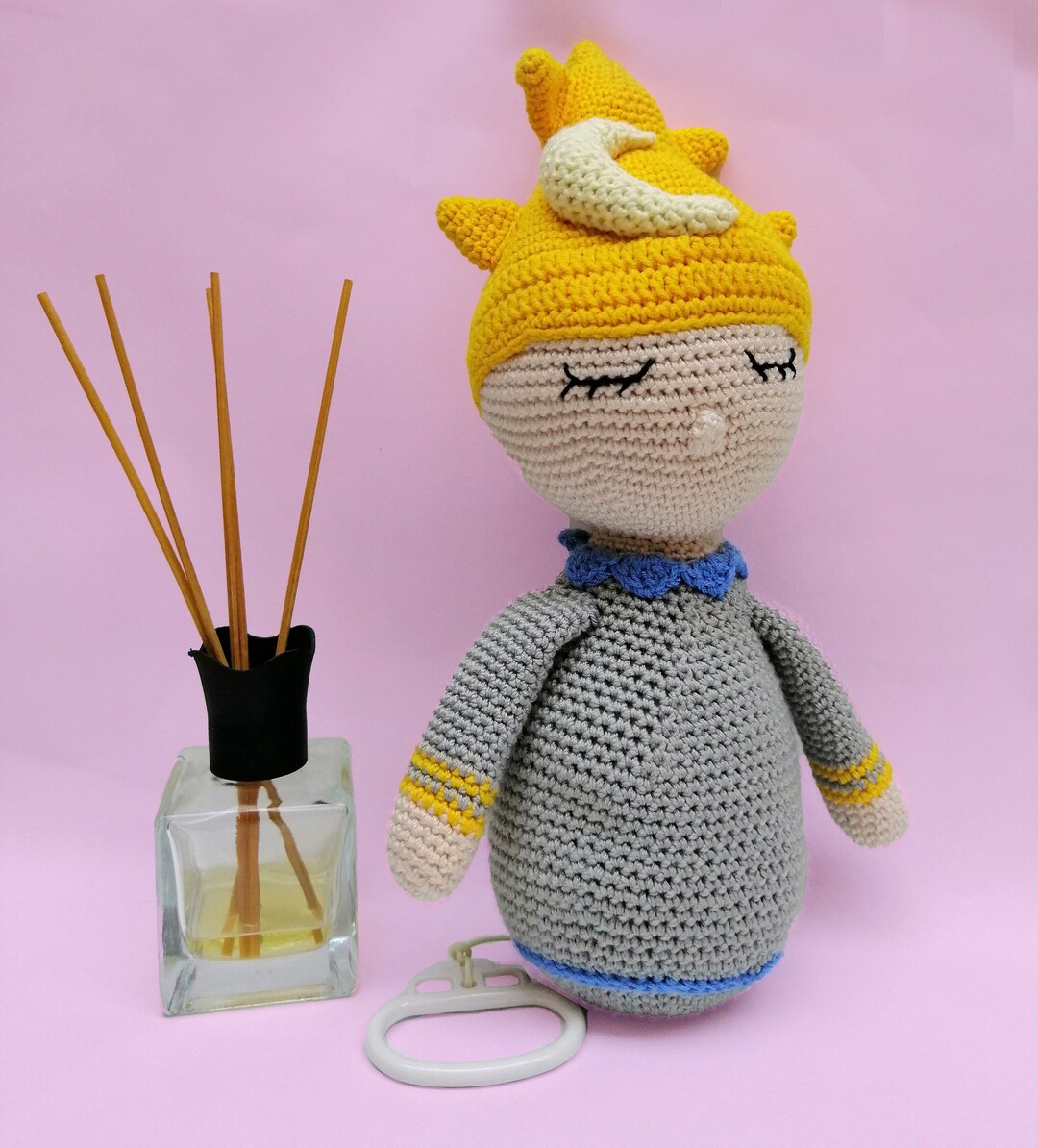 Sleepy Moon Toy With Music Box Amigurumi Handmade Toy, Popular Toys and ...