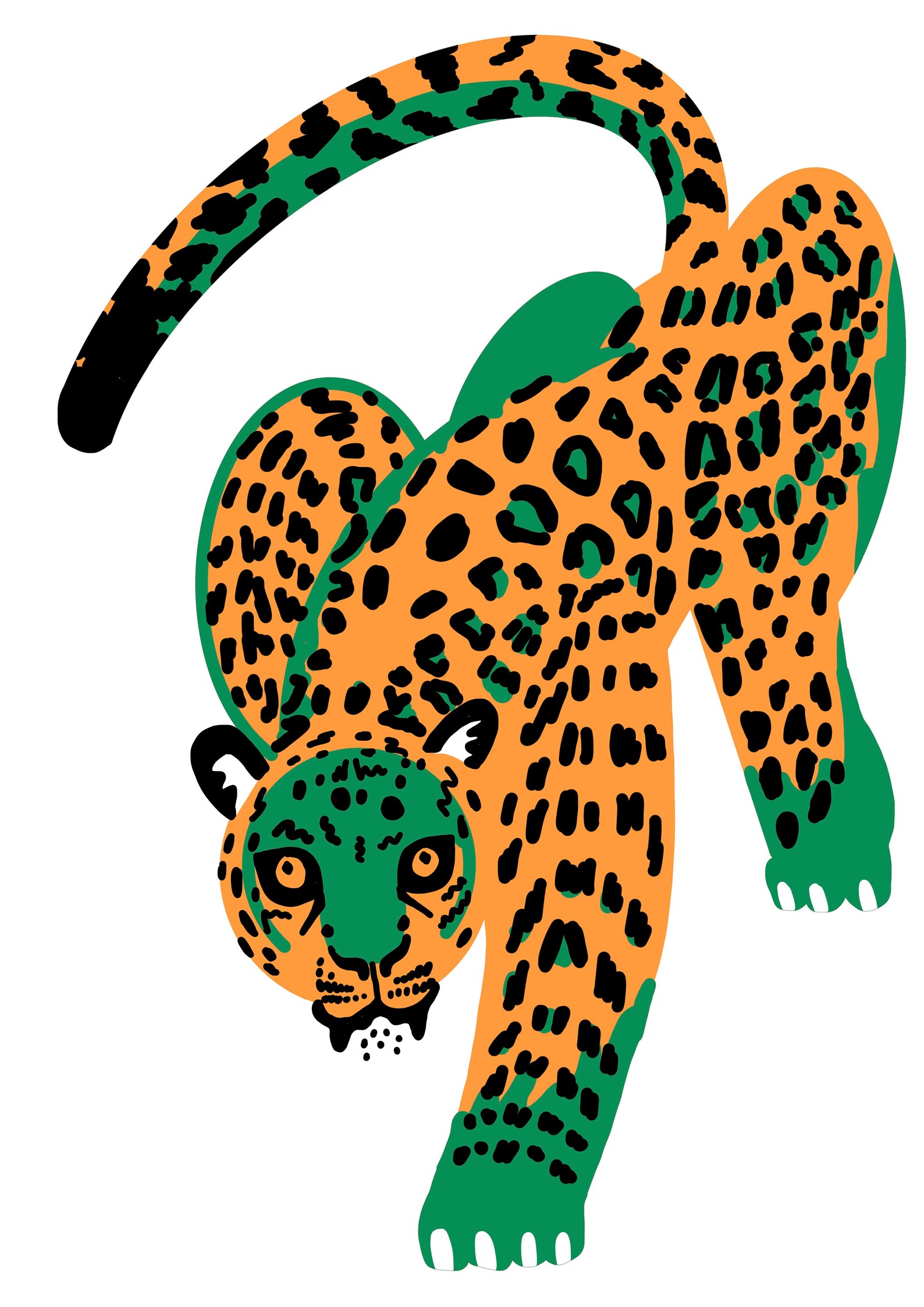 Leopard Illustration Poster Animal Illust | Etsy