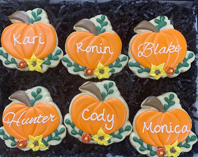 Thanksgiving Place Card Cookies, Personalized Gift, Thanksgiving Name ...