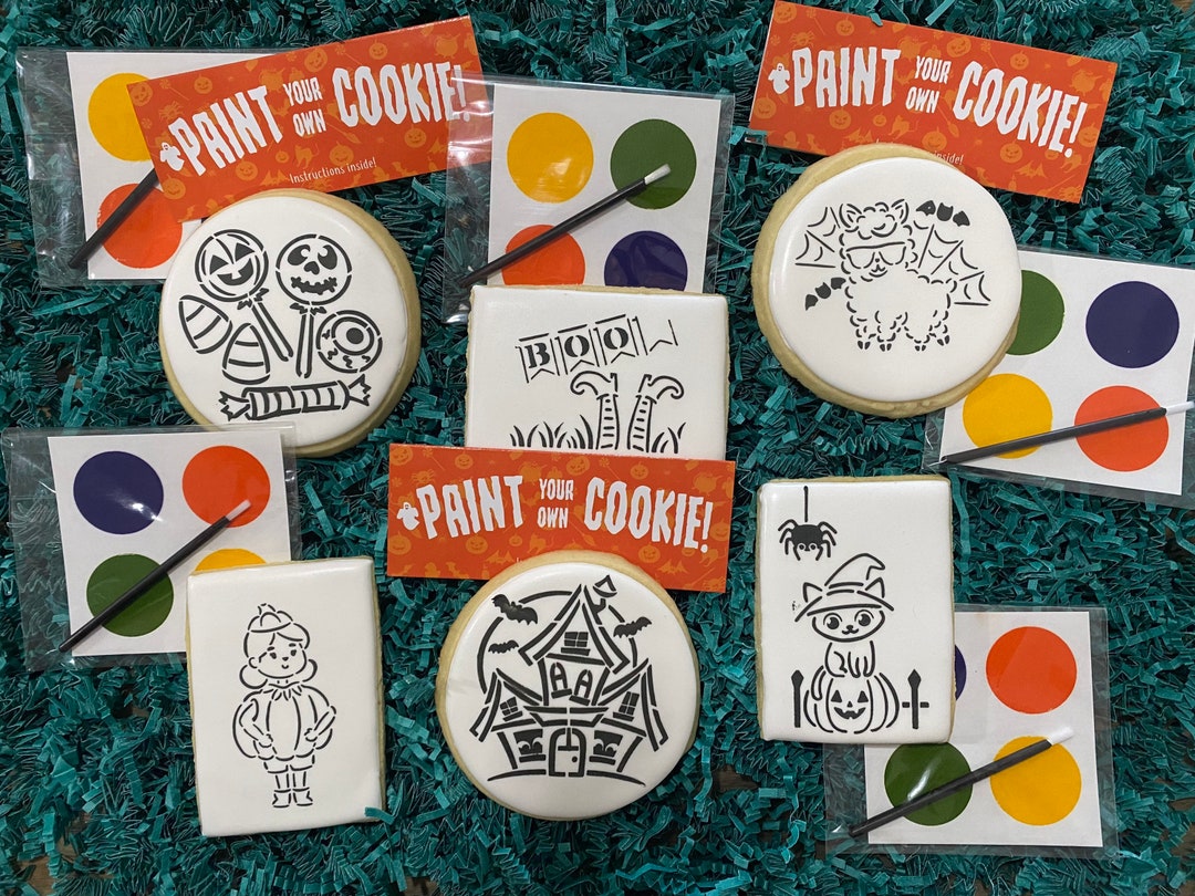 Custom Halloween Sugar Cookies, Paint Your Own Cookies, Halloween Paint ...