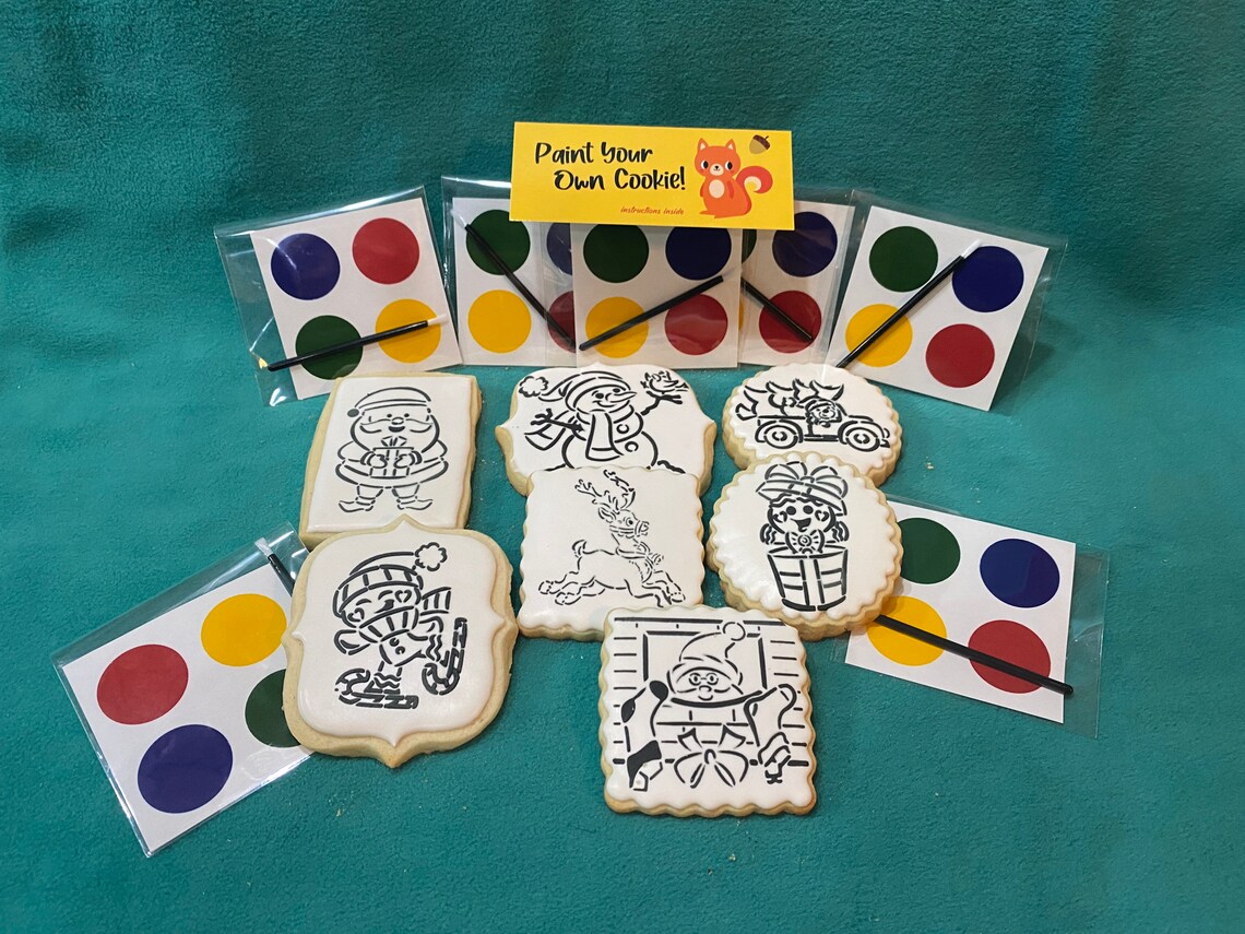 PYO Christmas Cookies Paint Your Own Christmas Sugar Cookies | Etsy